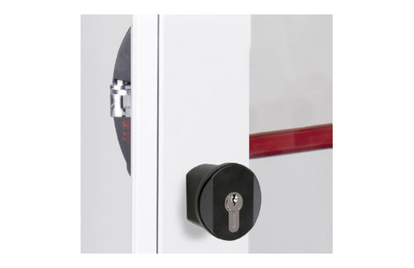 POMO PUERTA ANTIPANICO 7078 EJES 43MM EXTERIOR FIJO, CON LLAVE, NEGRO